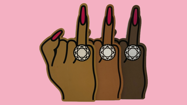 "Put A Ring On It" Bachelorette Foam Fingers – Brown Skin Bride